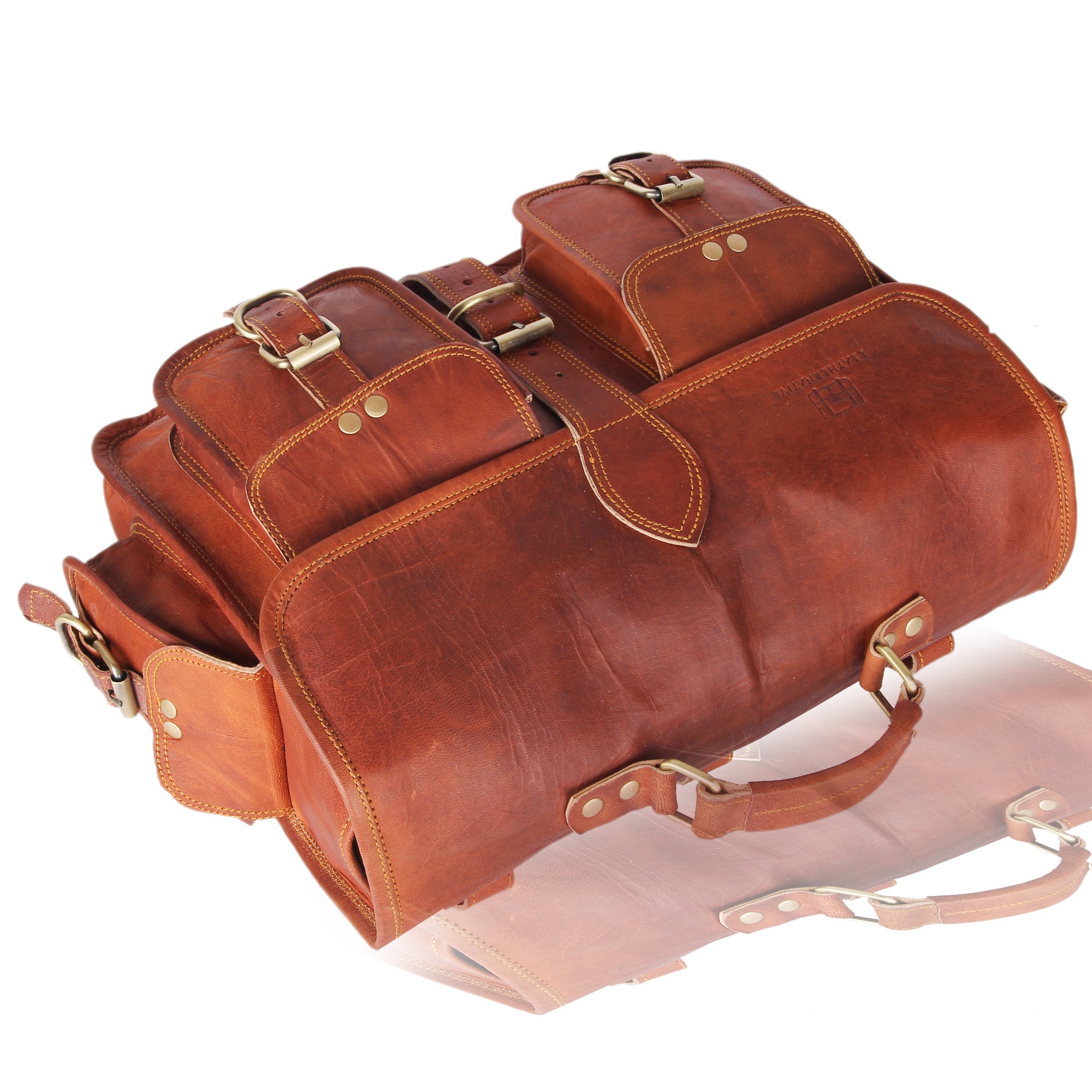 Leather Native 2 Side Pouch Brown Leather Bag